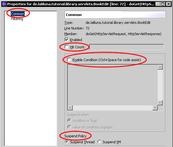 Debugging from JSP and Java Applications